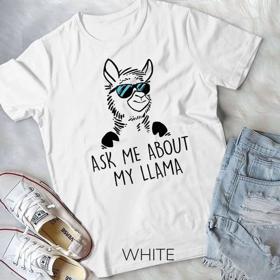 Ask Me About My Llama Shirt Lama T-Shirt Unisex T-Shirt - Walmart.com
