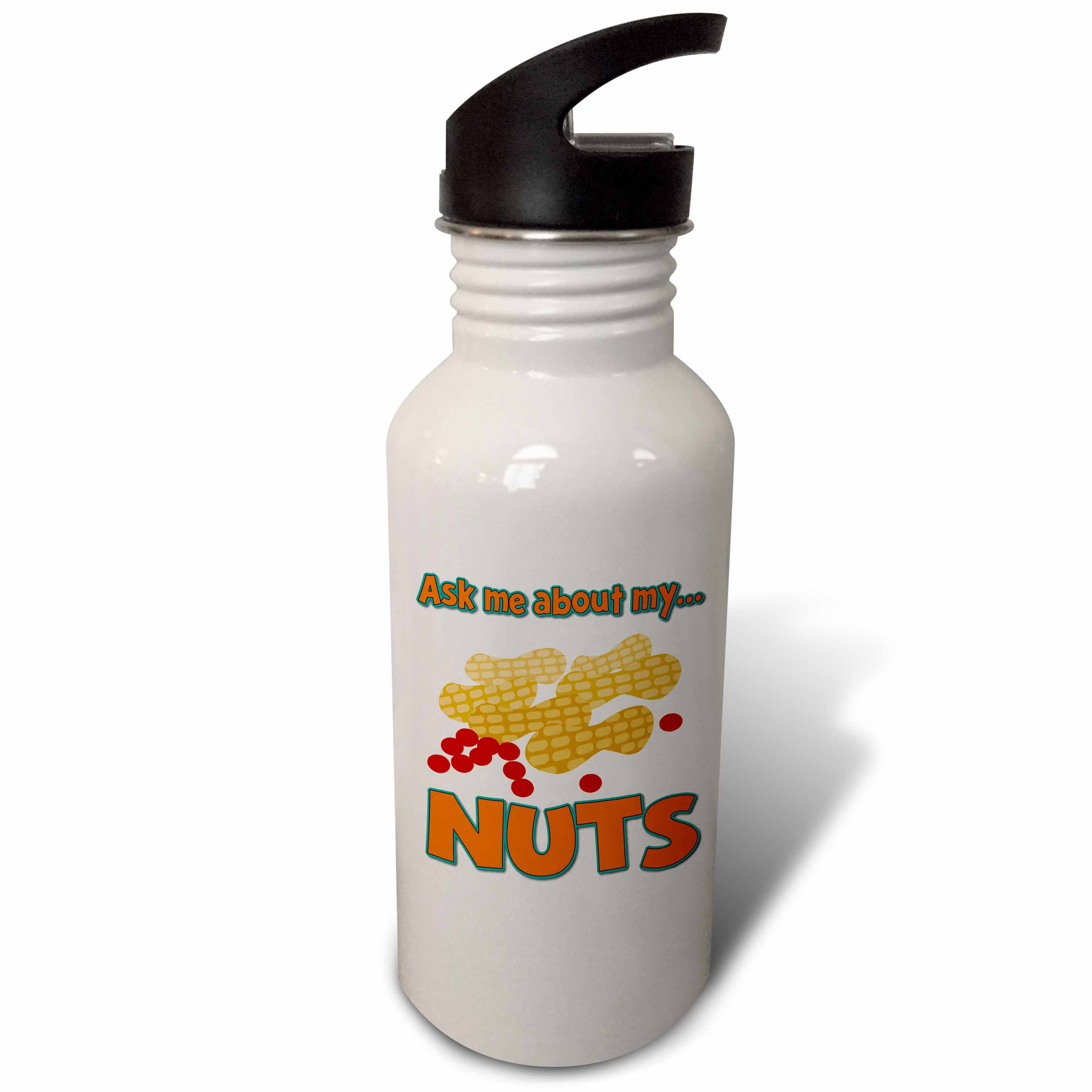 Ask Me About My Nuts Peanuts Funny Innuendo Design 21 oz Sports Water ...