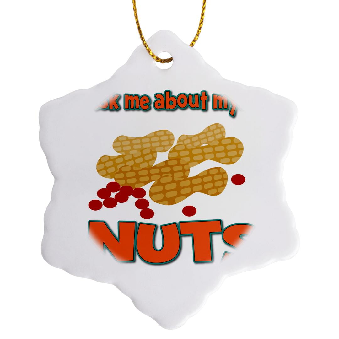 3drose, Ask Me About My Nuts Peanuts Funny Innuendo Design, 3 inch ...