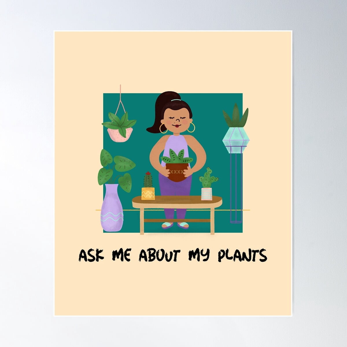 Ask Me About My Plants Design Poster Wall Art Modern Wall Decor For ...