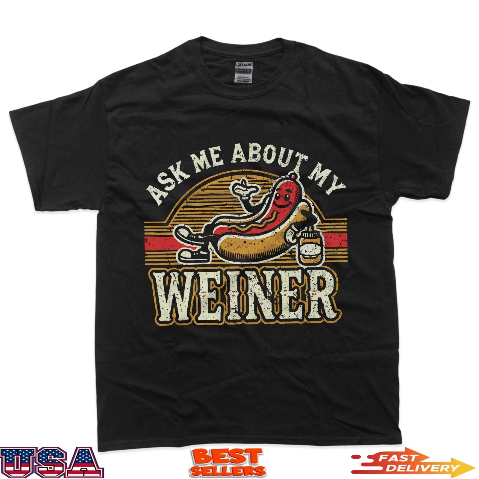 Ask Me About My Weiner Dog Hotdog Sandwich Dachshund Lover T-Shirt ...