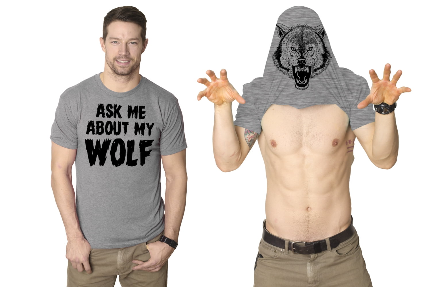 Ask Me About My Wolf Flip T Shirt Cool Design Funny Saying Novelty ...