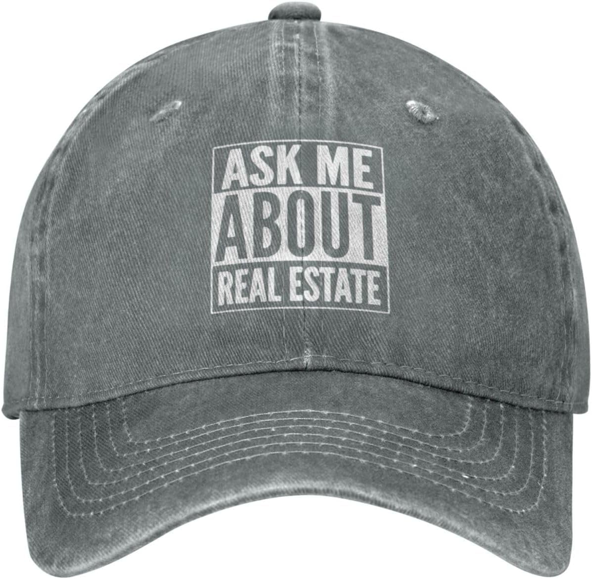 Ask Me About Real Estate Gifts Cowboy Hat Men Vintage Baseball Cap ...