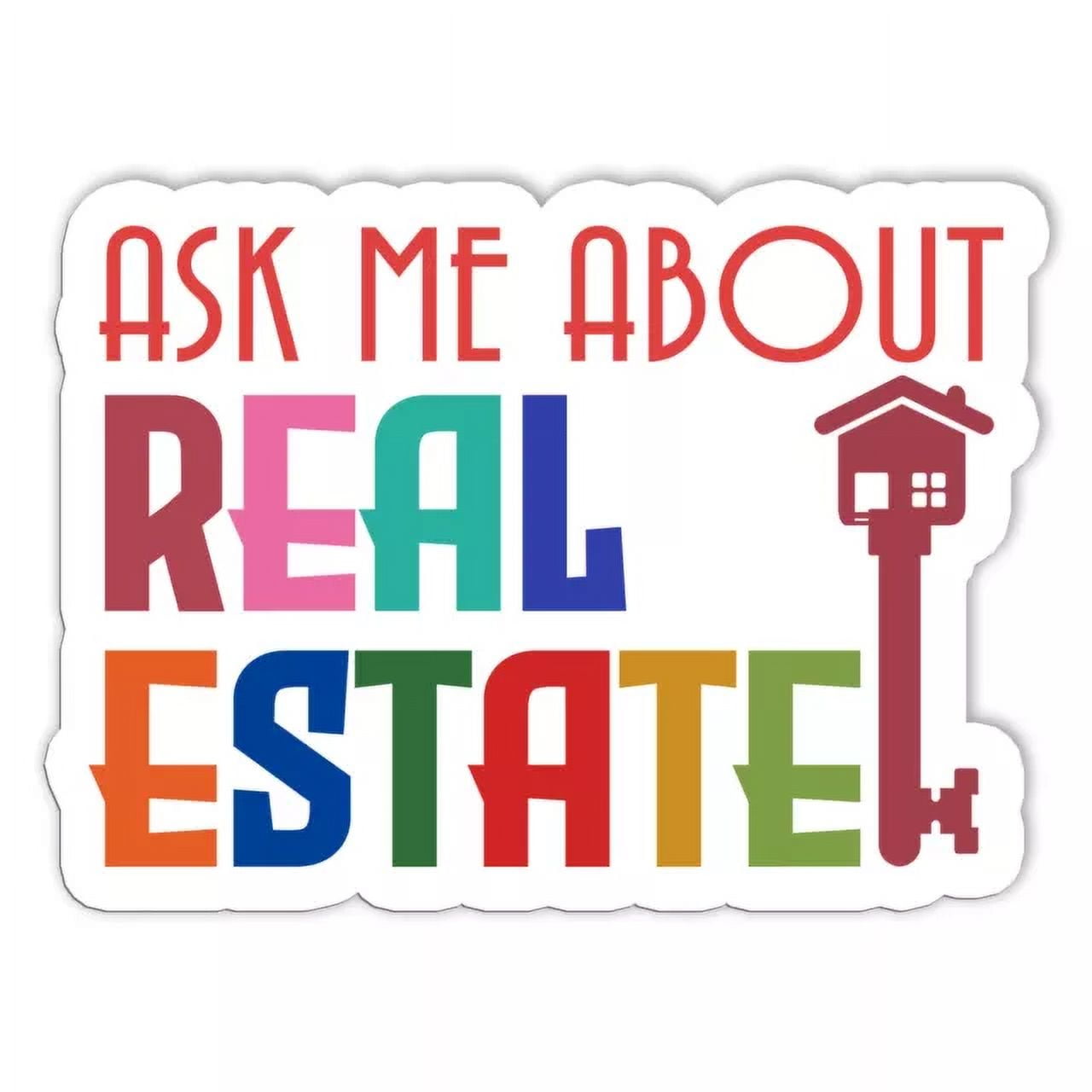 Ask Me About Real Estate Sticker Keys Home Agent Sticker Phone Decal ...