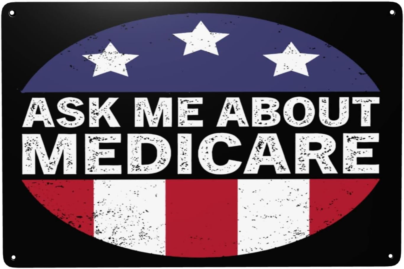Ask Me About Medicare Sign 12 X 8 In, Vintage Decor Signs Retro Metal ...