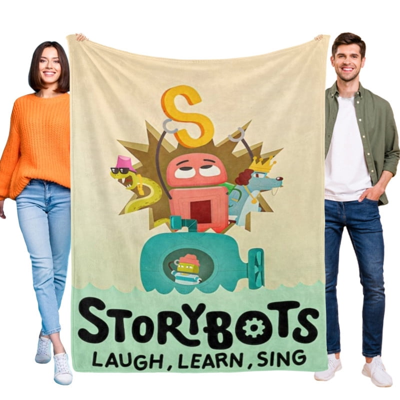 Ask the StoryBots Cartoon Blanket Soft Throw Blanket Micro Fleece Fuzzy ...