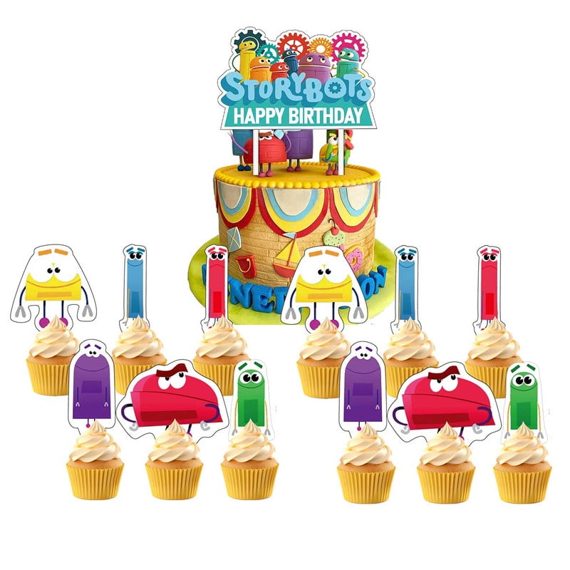 Ask The Storybots Cake Topper CupcakeS Set Birthday Party Supplies ...