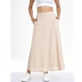 AskLazy Women's Ribbed Knit Maxi Skirt with Pockets,High Waisted Flowy ...