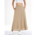 AskLazy Women's Ribbed Knit Maxi Skirt with Pockets,High Waisted Flowy ...