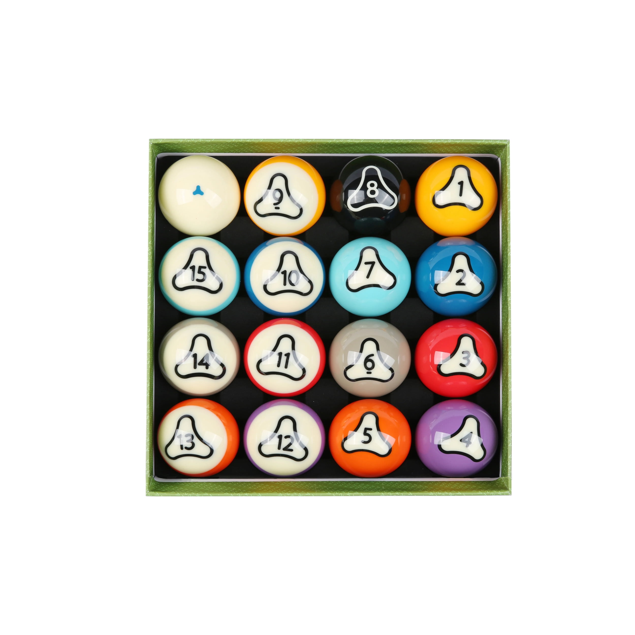 Aska Billiards Grade A Pool Boston Numbered Balls Set, 16 Balls ...