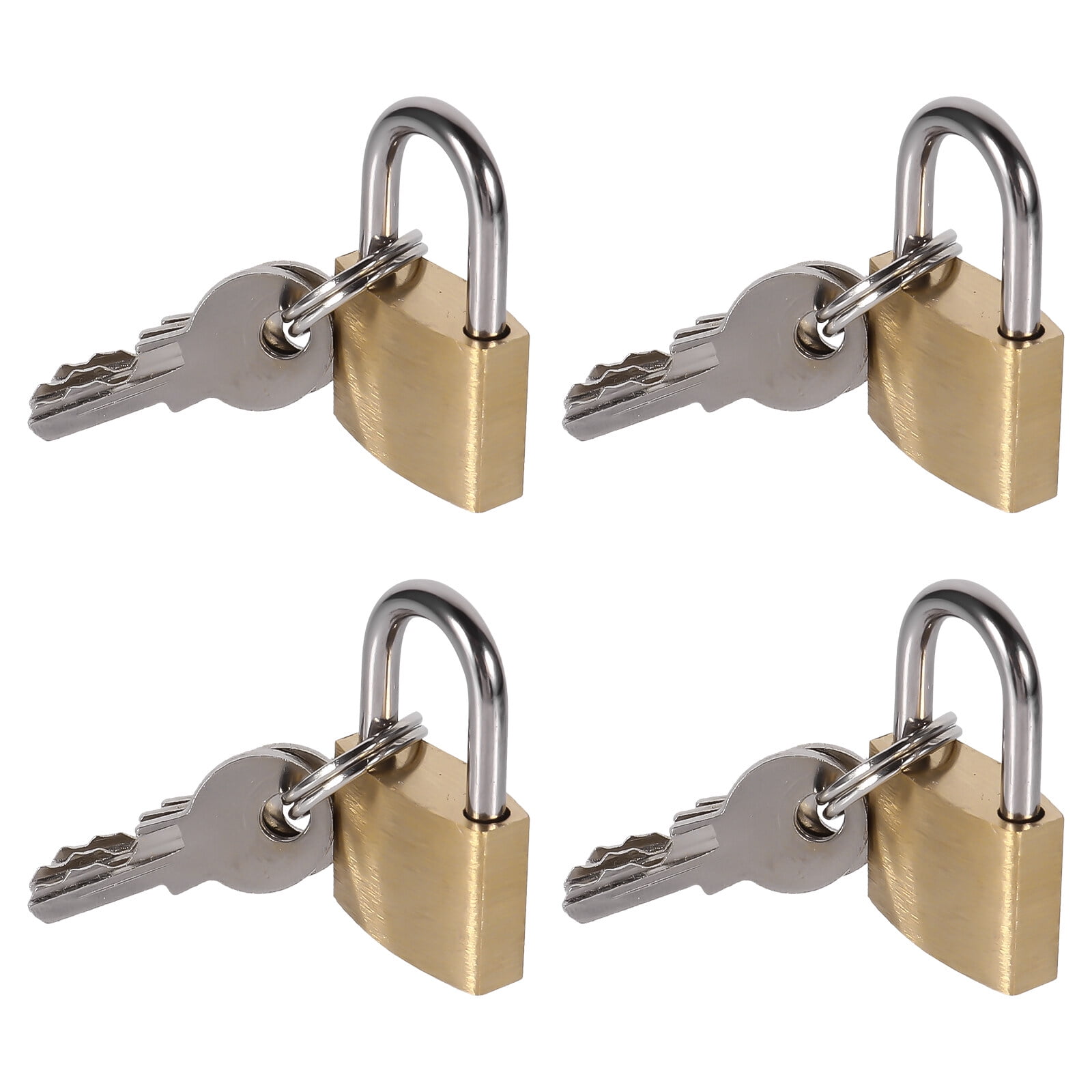 Askfic Mini Padlock 4pcs 20MM Brass Padlock for Gym Locker, Luggage & More 1.14"X0.71"X0.28 ...