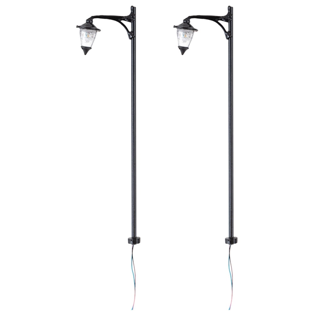 Askfic Mini Park Lamp 1:87 Miniature Street Lights 2pcs Black Dollhouse ...