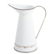 VANCORE Shabby Chic Flower Vase, French Country Metal Vase with Handle ...