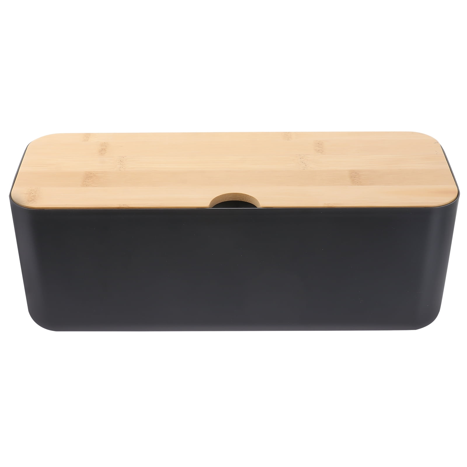 Askfic cables storage box Cable Storage Box with Wooden Cover Black 11. ...