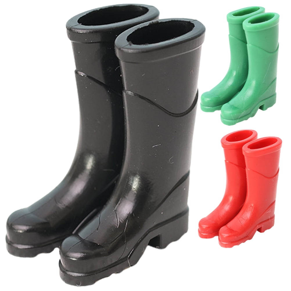Askfic doll house shoes 3 Pairs Mini Plastic Rain Boots for Kids ...