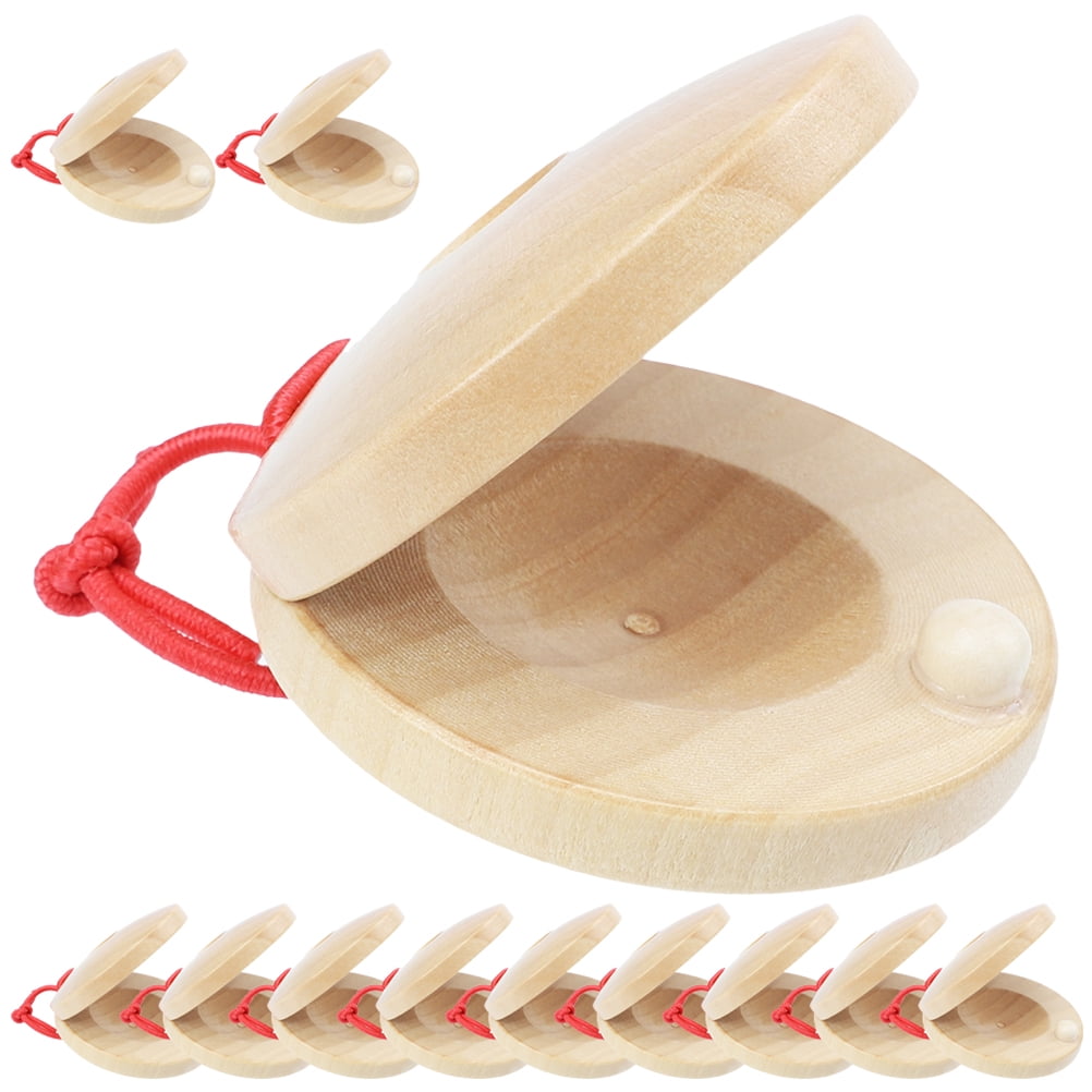 Askfic finger castanet 12pcs Wooden Castanets Kids Musical Instrument ...