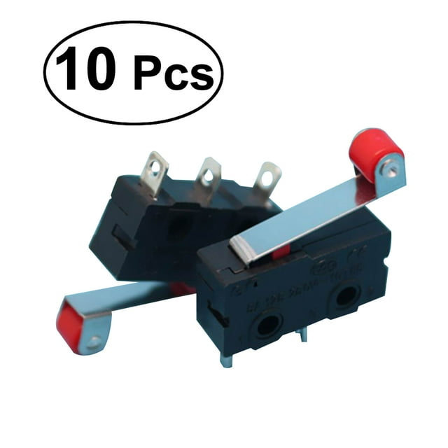 Askfic lever switch 10x Metal Roller Lever Switches 250V 5A SPDT 1NO 1NC 3 Pins 0.79"X0.39"X0.24 ...