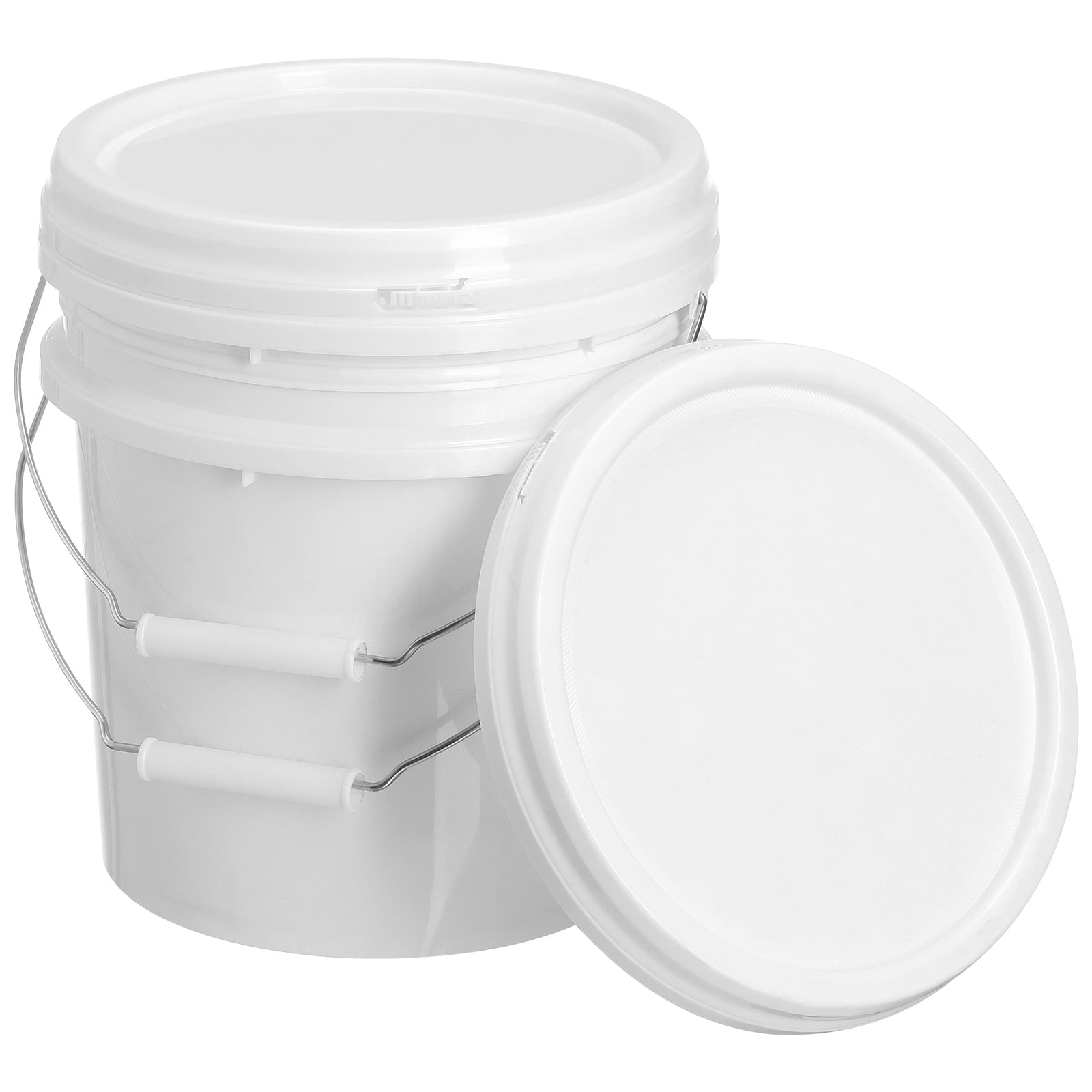 Askfic pail 5L White Plastic Bucket with Lid x2 - Portable Paint Pail ...