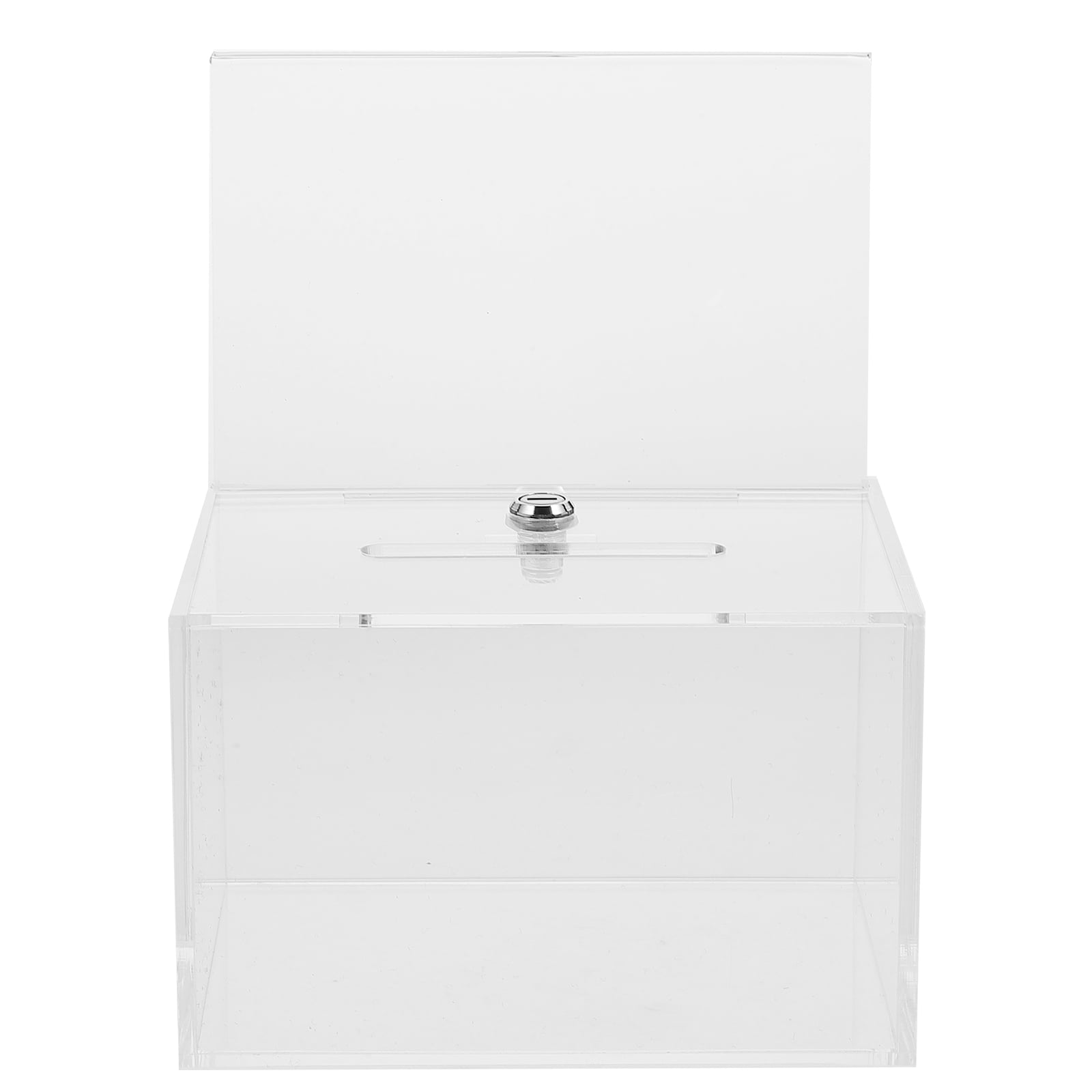 Askfic tip box Clear Acrylic Donation Box with Lock - 12x16x20.6cm 6.3"X4.72"X3.94" - Walmart.com
