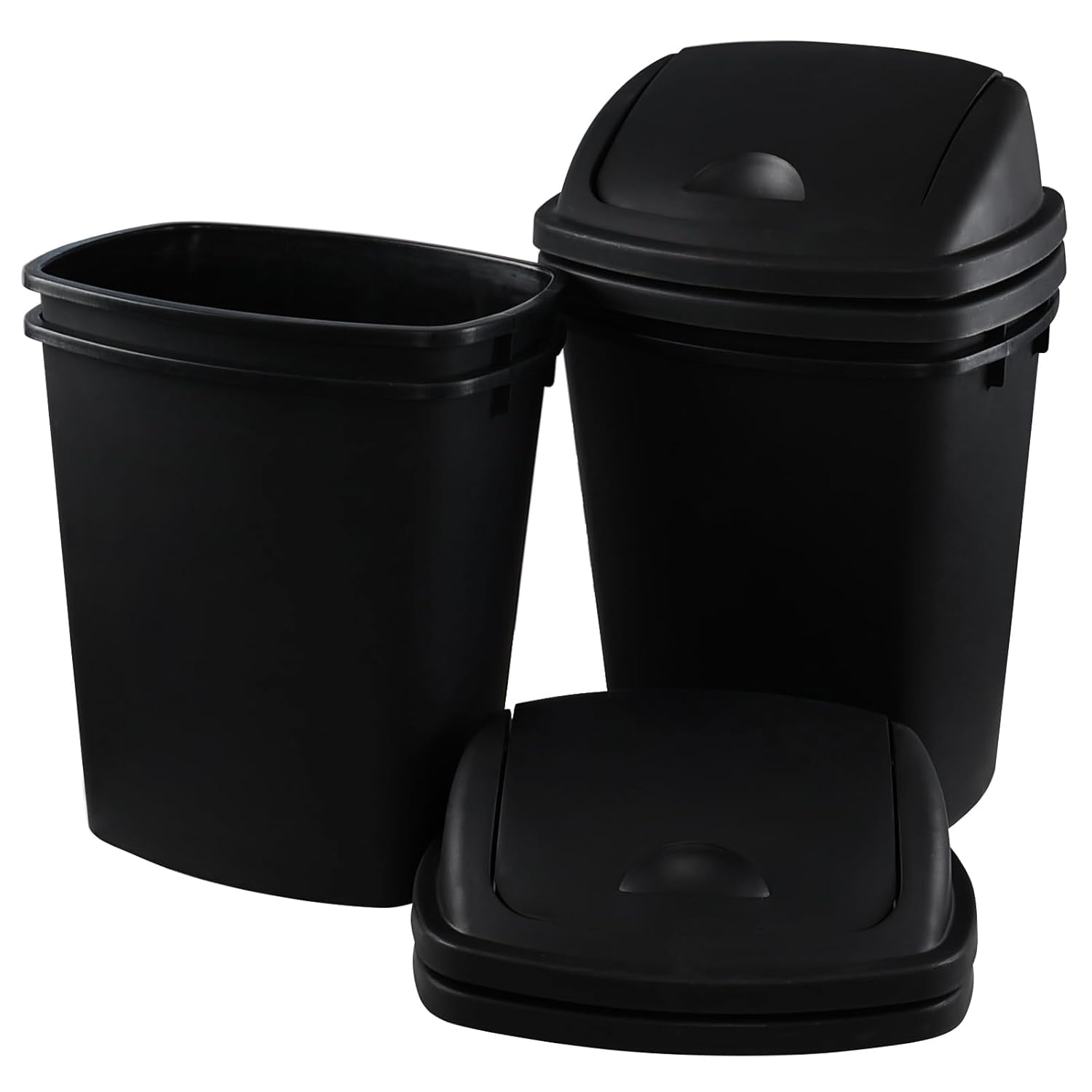 Asking 10 Gallon Kitchen Garbage Can with Swing Top, 4 Pack Plastic ...