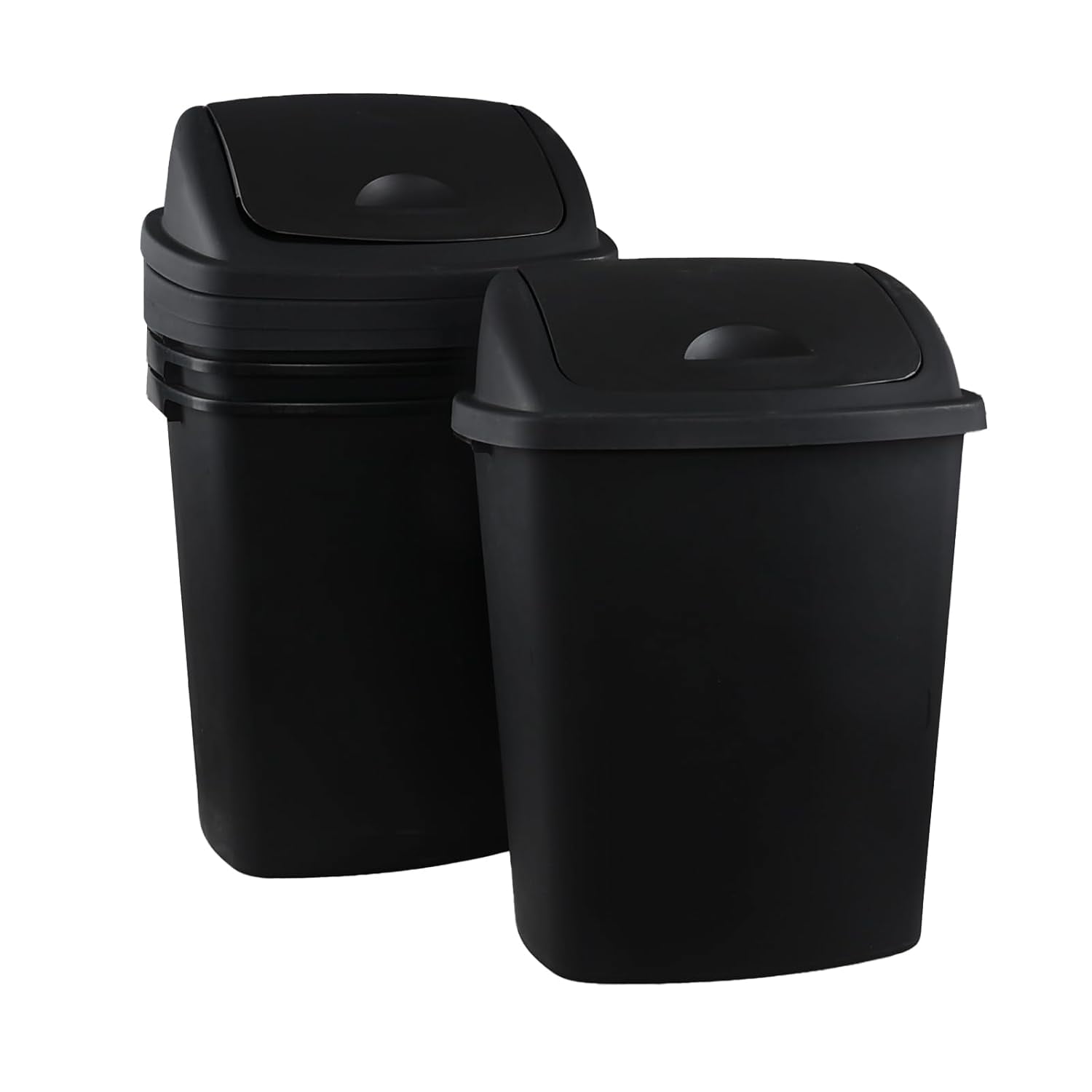 Asking 18 Gallon Plastic Swing Top Trash Can, 4 Pack Large Swing Top ...