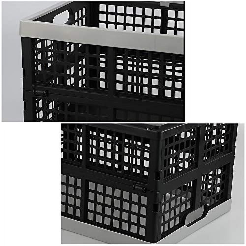 Asking 4-Pack 42 L Stackable Collapsible Crate, Plastic Folding Storage ...