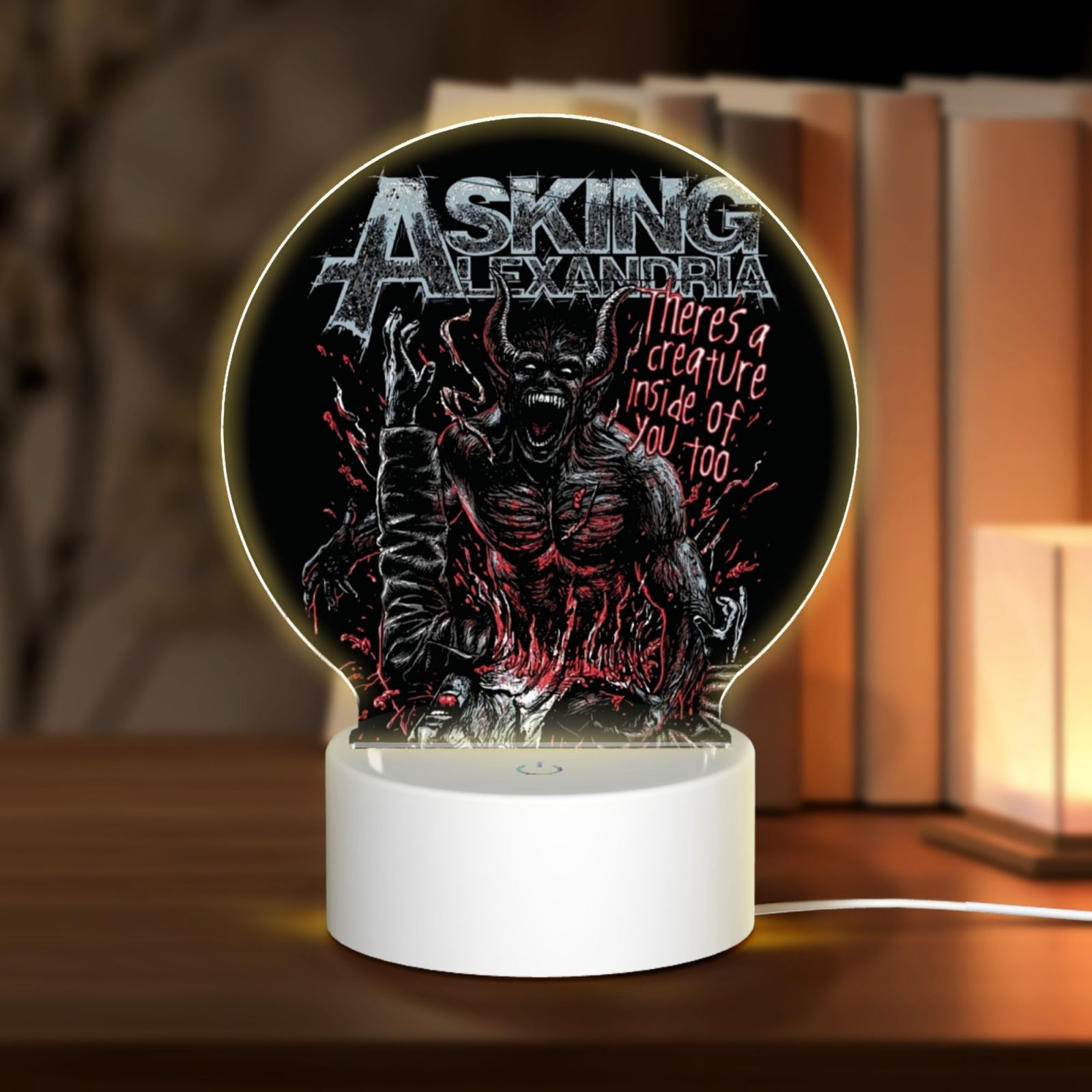 Asking Alexandria Anime Round Acrylic Night Light Is Suitable For Rooms ...