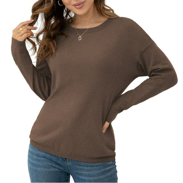 Asklazy Women's Pullover Sweaters Long Sleeve Print Knitted Crew Neck ...