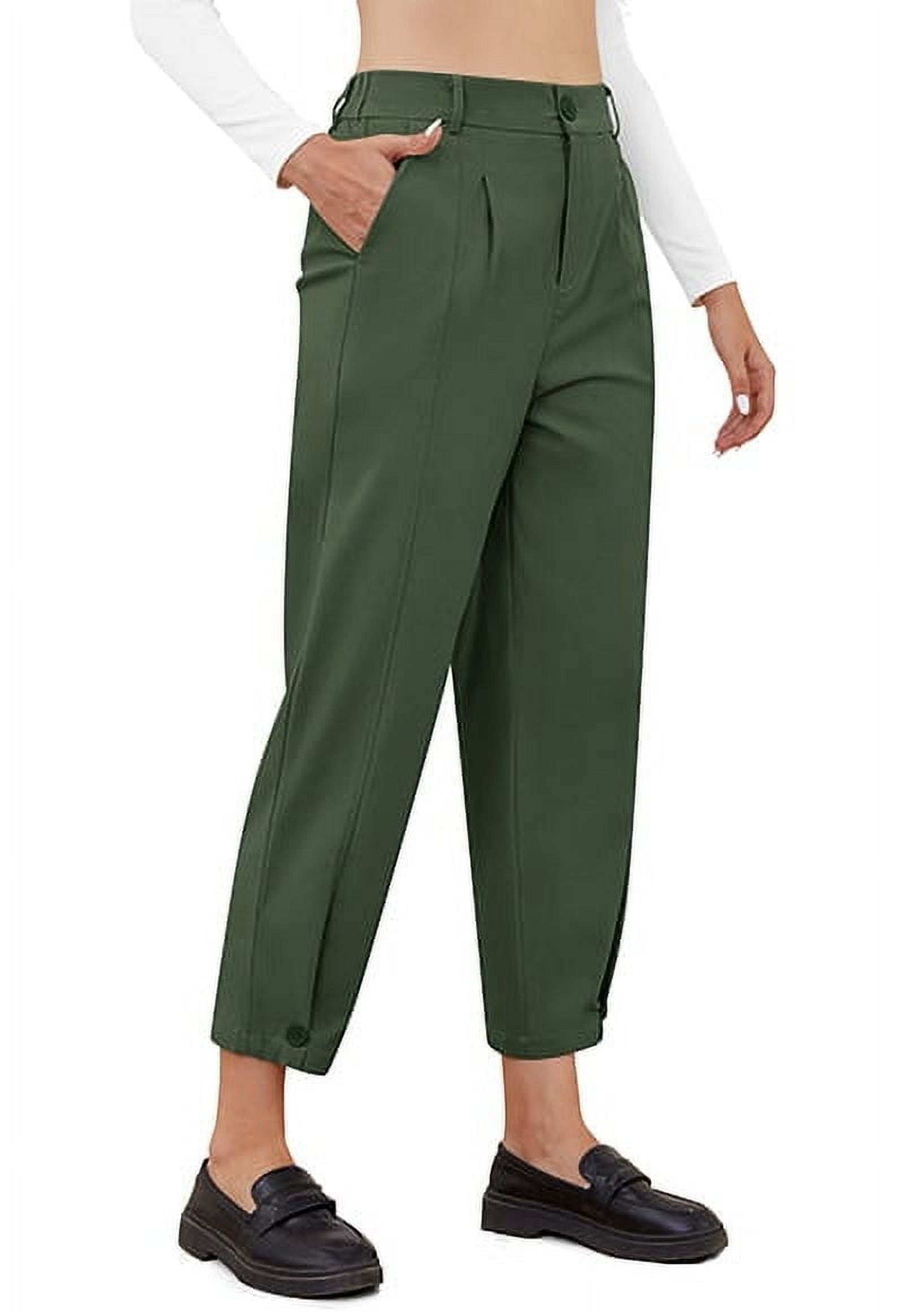 Asklazy Women's High Waisted Pants Casual Ankle Length Work Office ...