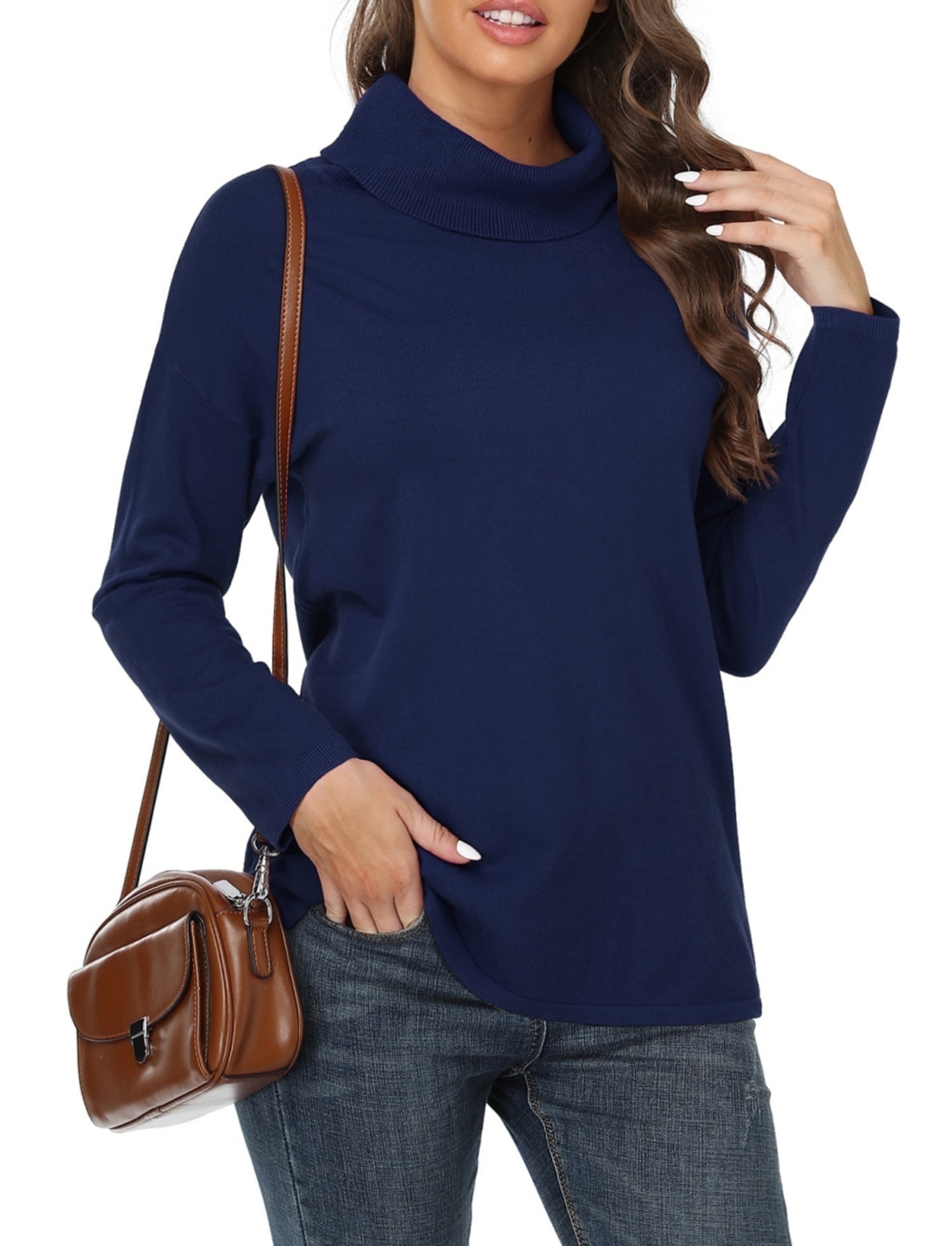 Asklazy Women's Turtleneck Sweater Long Sleeve Cozy Warm Casual ...