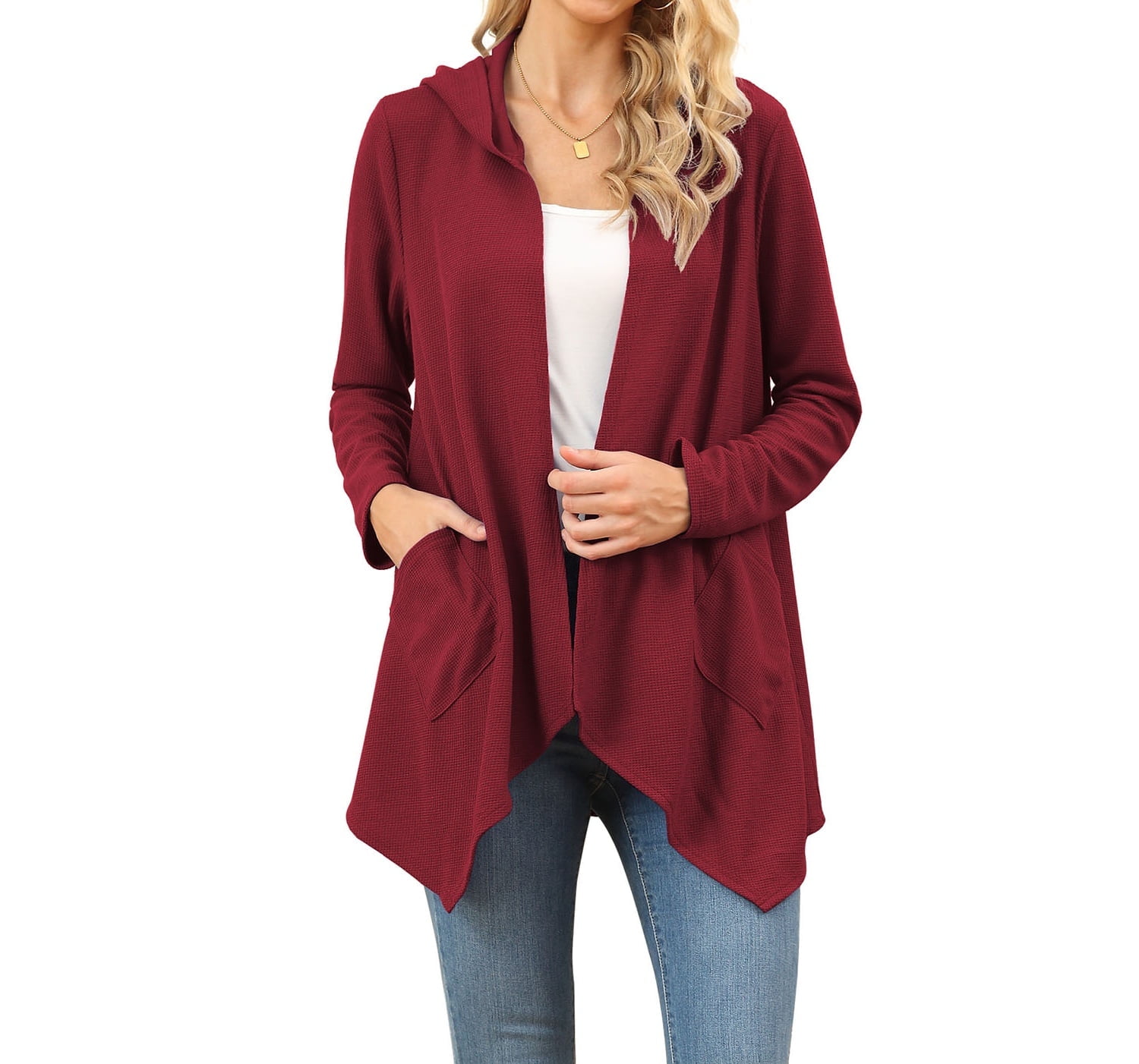 Asklazy Womens Lightweight Cardigans Open Front Knit Long Sleeve ...