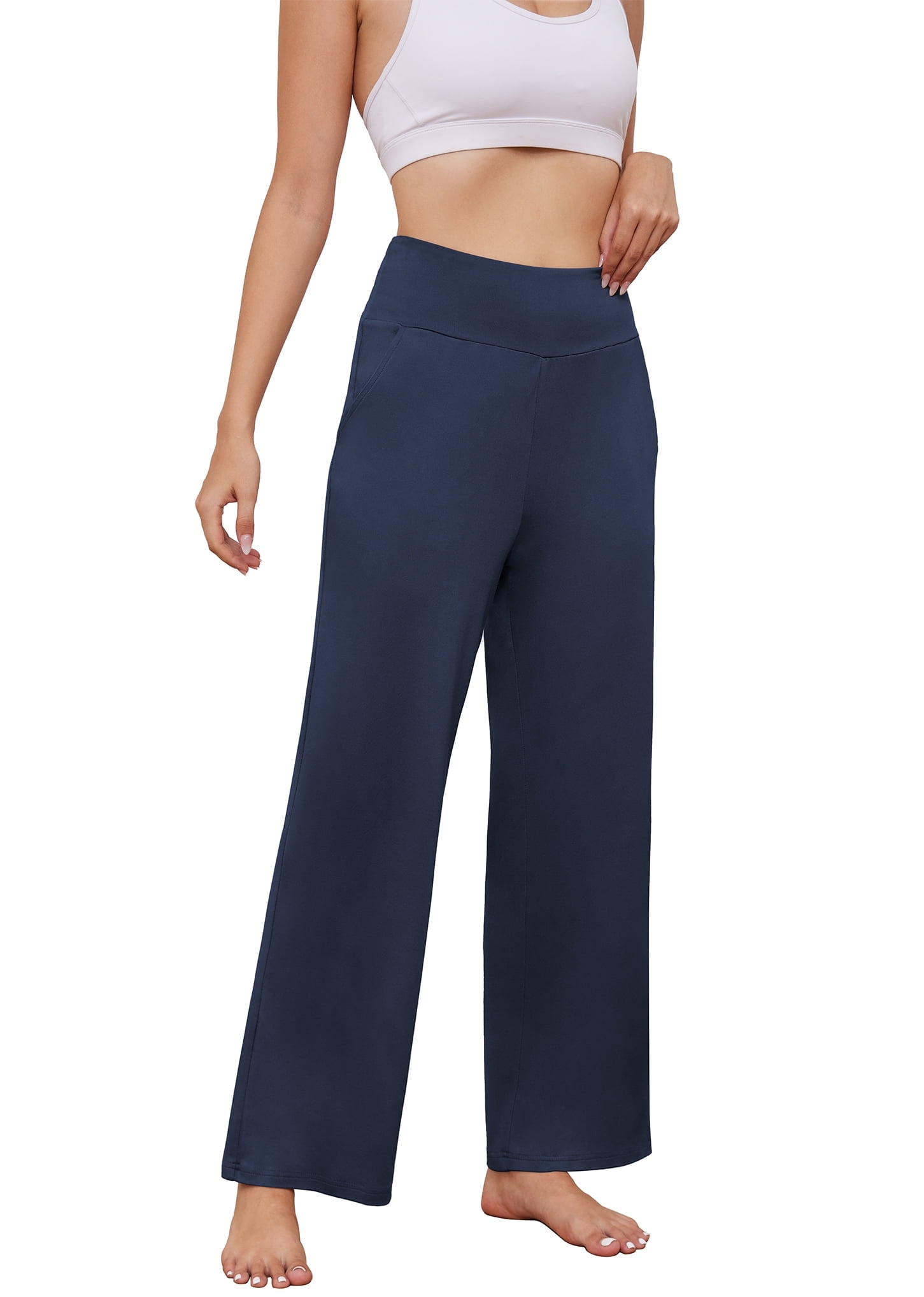 Asklazy Womens Wide Leg Pants Comfy Lounge Pajamas Loose Fit High ...