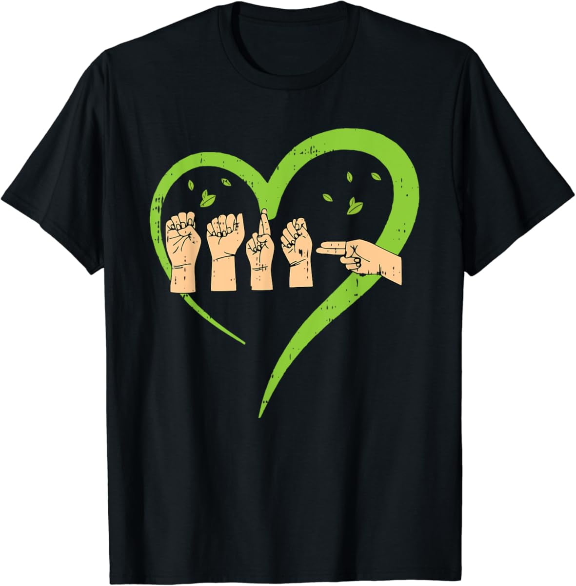 Asl American Sign Language Earth Day Environmental Nature Unisex T ...