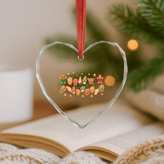 Asl American Sign Language Gingerbread Hands Deaf Ornament, Crystal ...