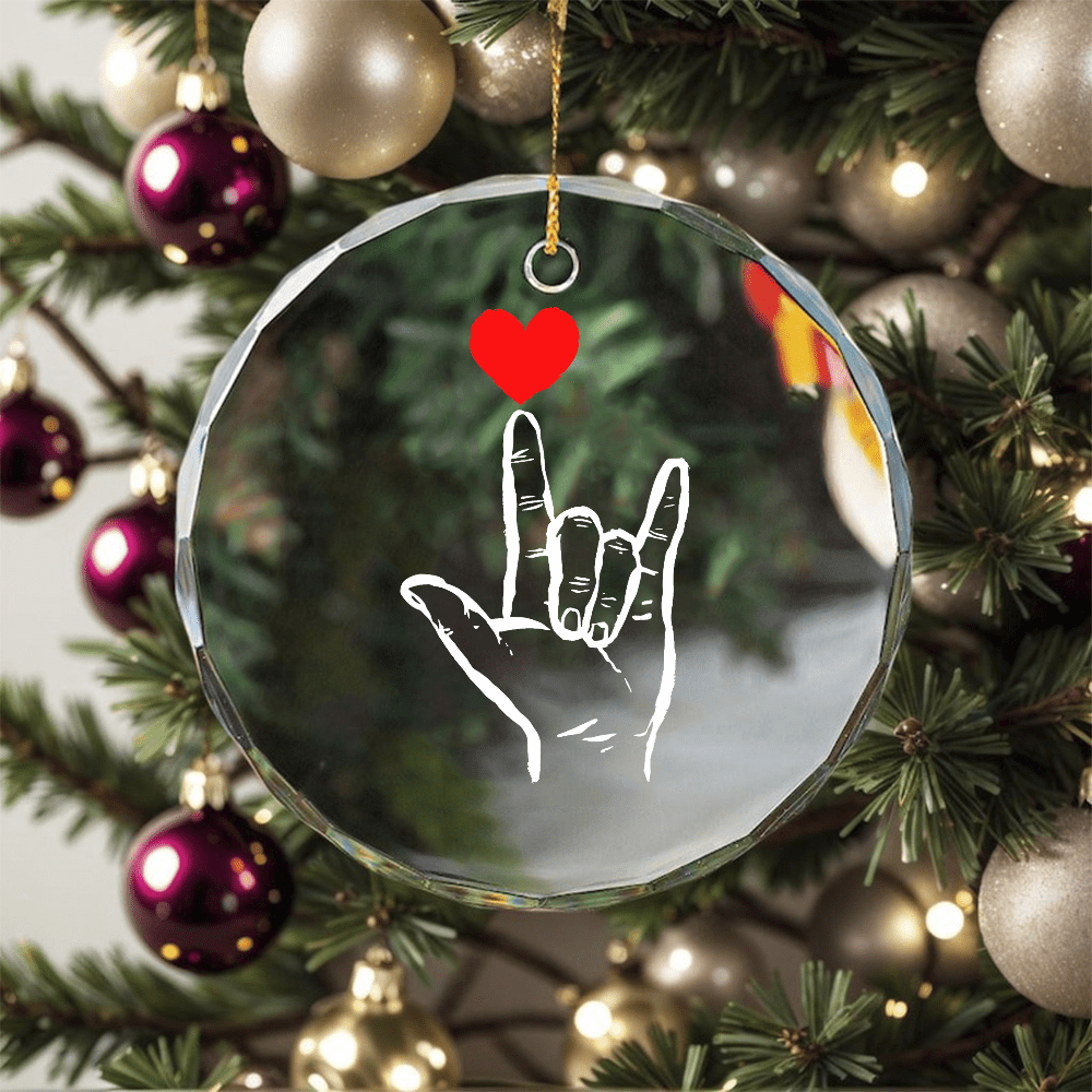 Asl I Love You Hand Heart American Sign Language Valentine Ornament ...