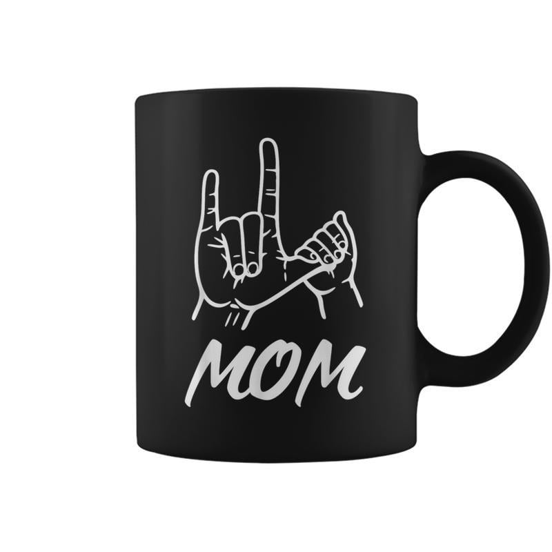 Asl I Love You Sign American Sign Language Deaf Mom & Baby Coffee Mug ...