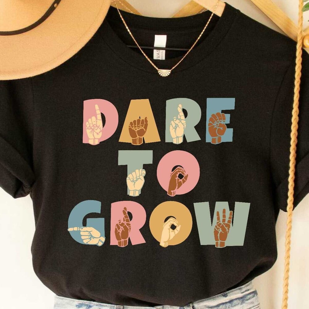 Asl Shirt American Sign Language Shirt Deaf Community Asl Grow Sign ...