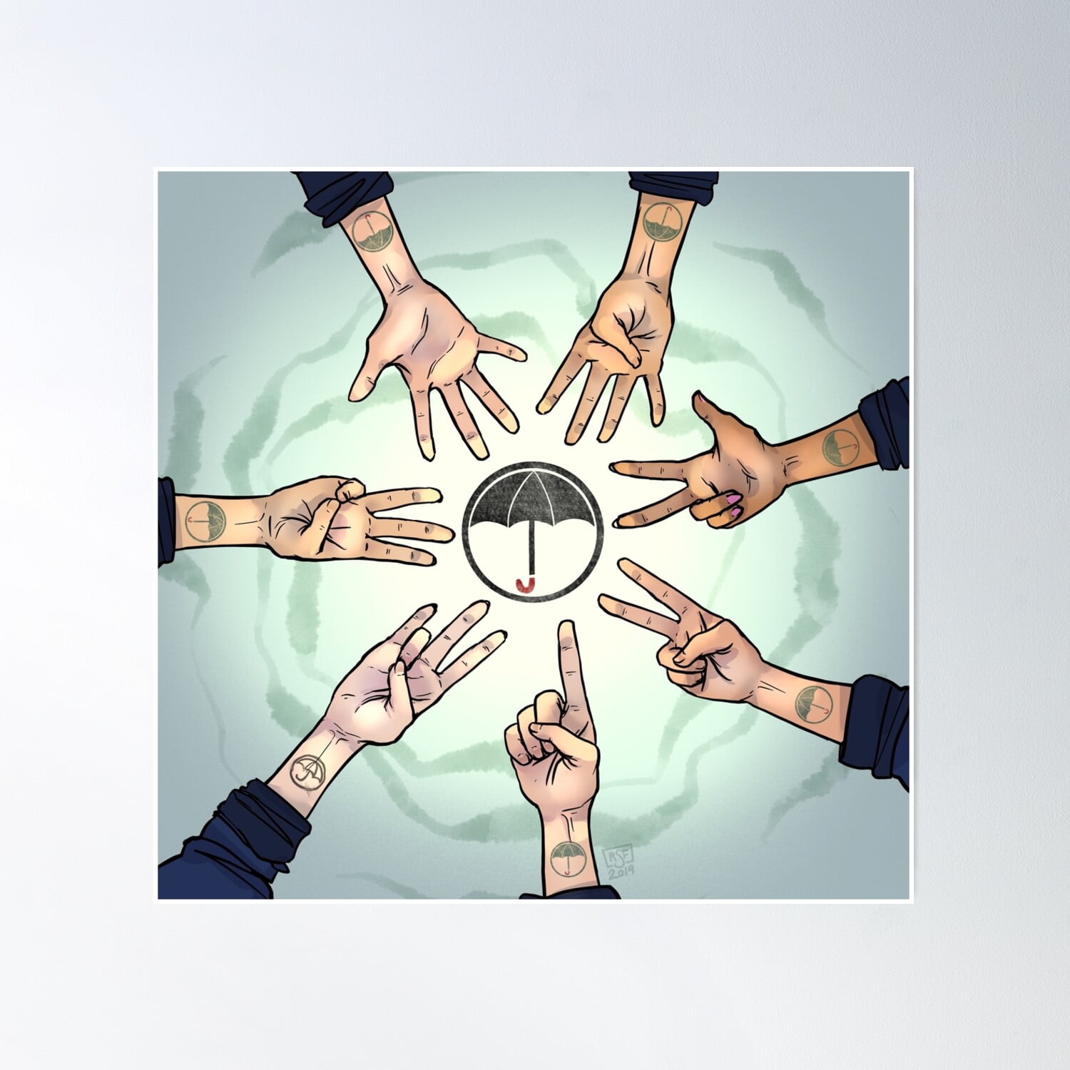 Asl Umbrella Kids Poster Wall Art, Modern Wall Decor, 24x24 UNFRAMED ...