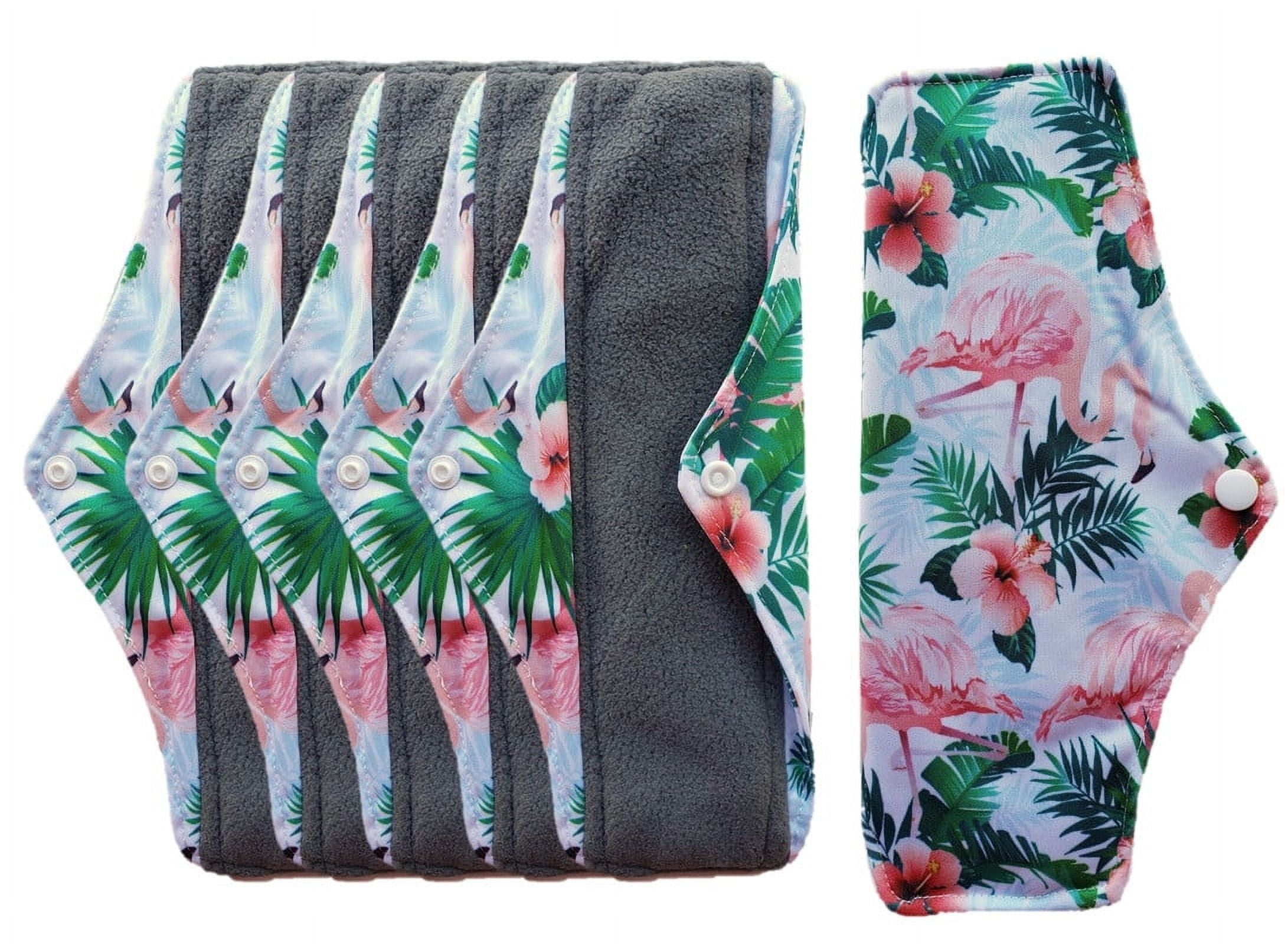Aslana 6-Pack Women Cloth Menstrual Sanitary Pads with Wings. Reusable ...