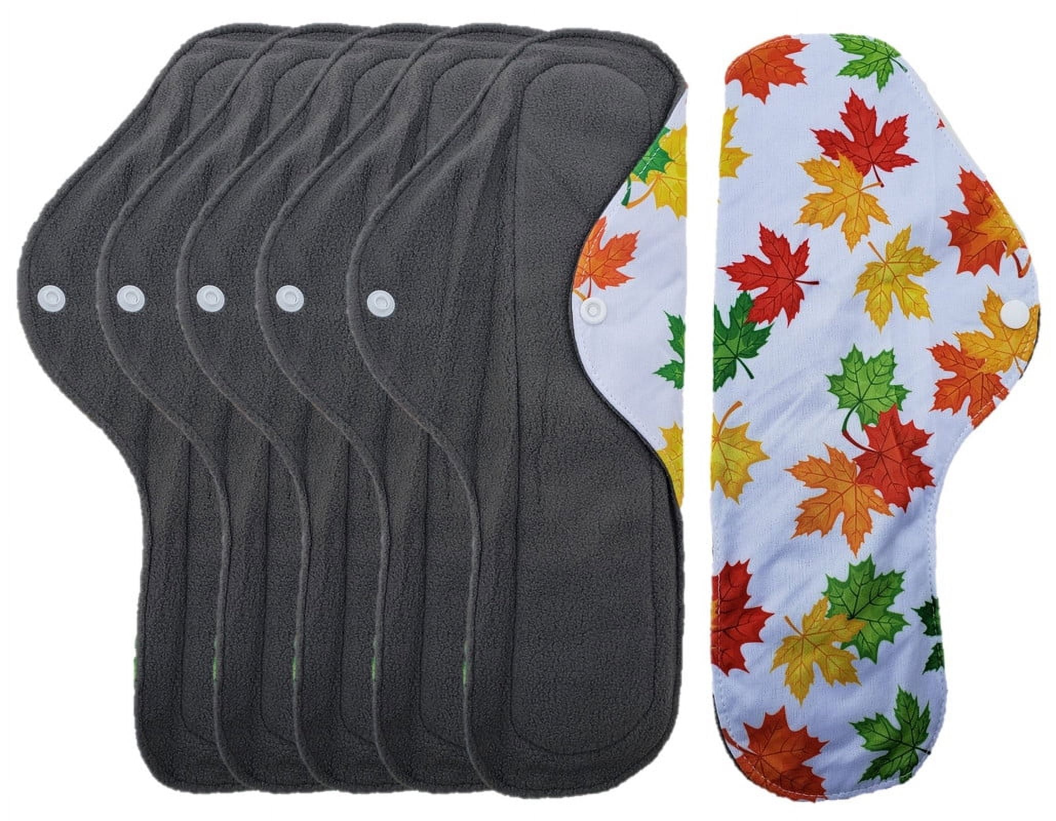 Aslana 6-Pack Women Cloth Menstrual Sanitary Pads with Wings. Reusable ...