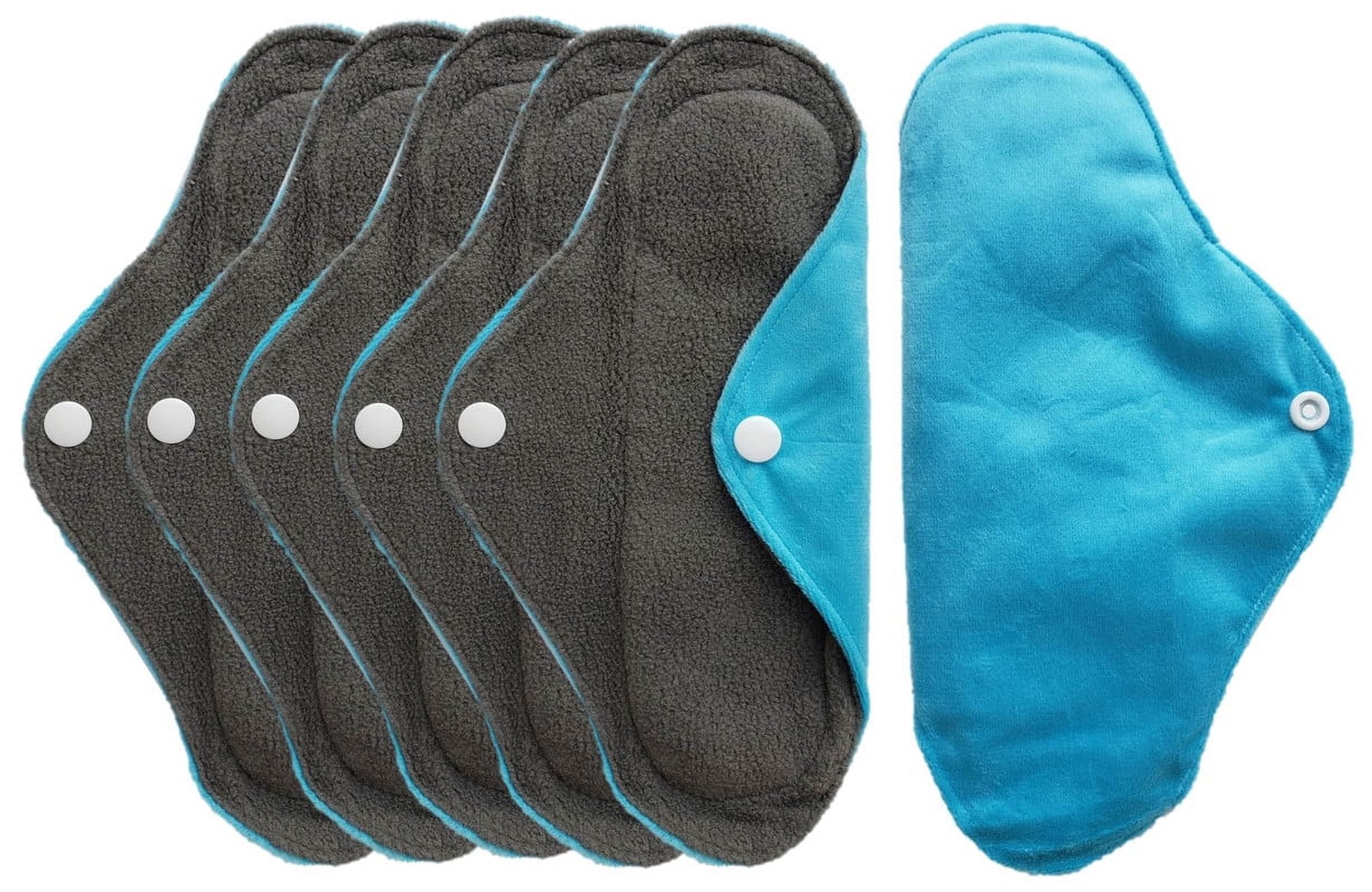 Aslana 6-Pack Women Cloth Menstrual Sanitary Pads with Wings. Reusable ...