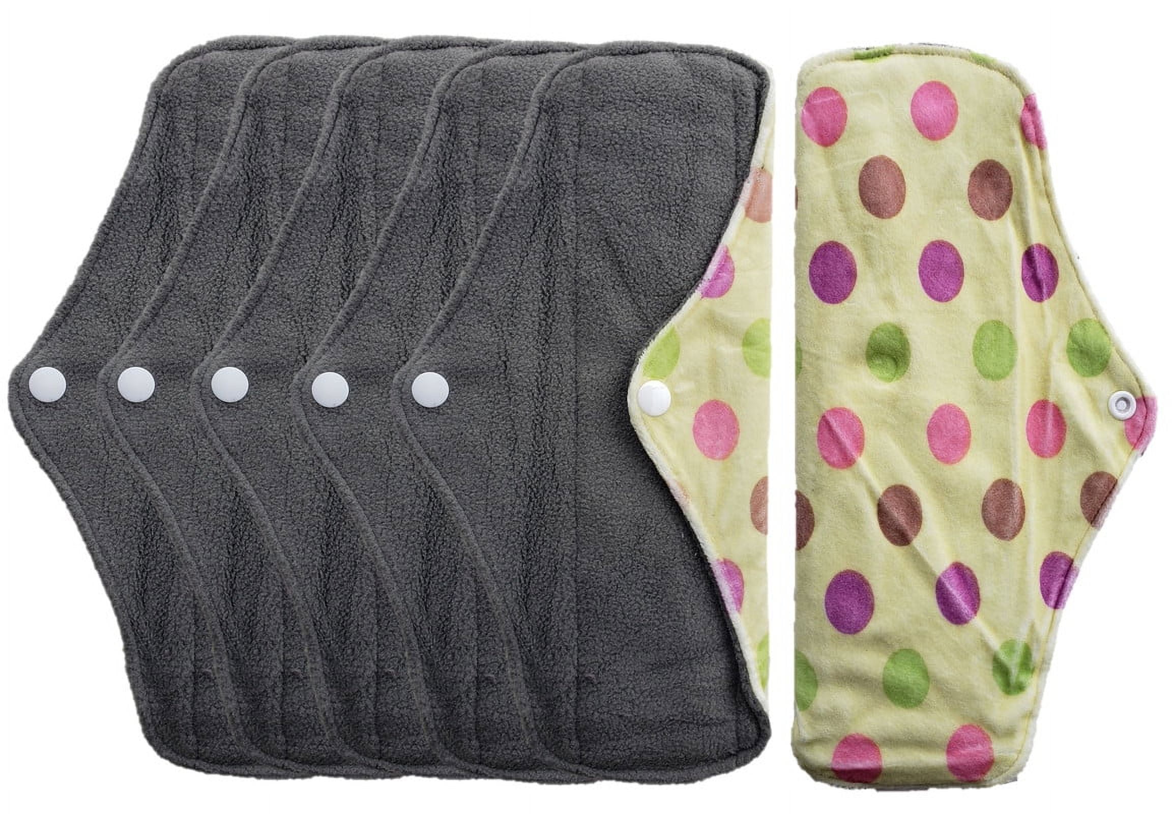 Aslana 6-Pack Women Cloth Menstrual Sanitary Pads with Wings. Reusable ...