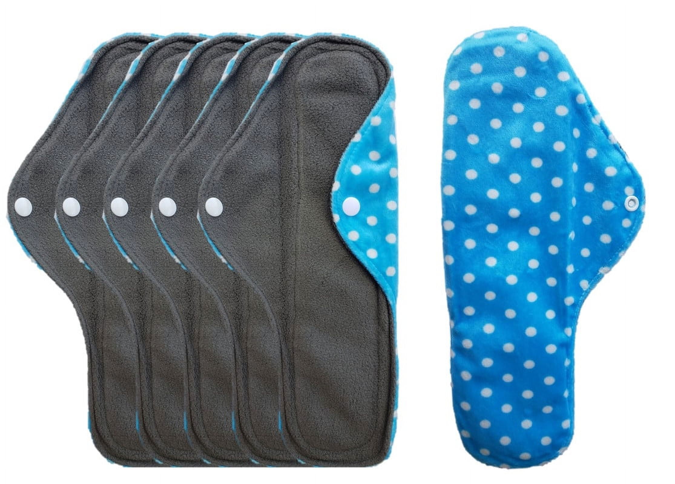 Aslana 6-Pack Women Cloth Menstrual Sanitary Pads with Wings. Reusable ...