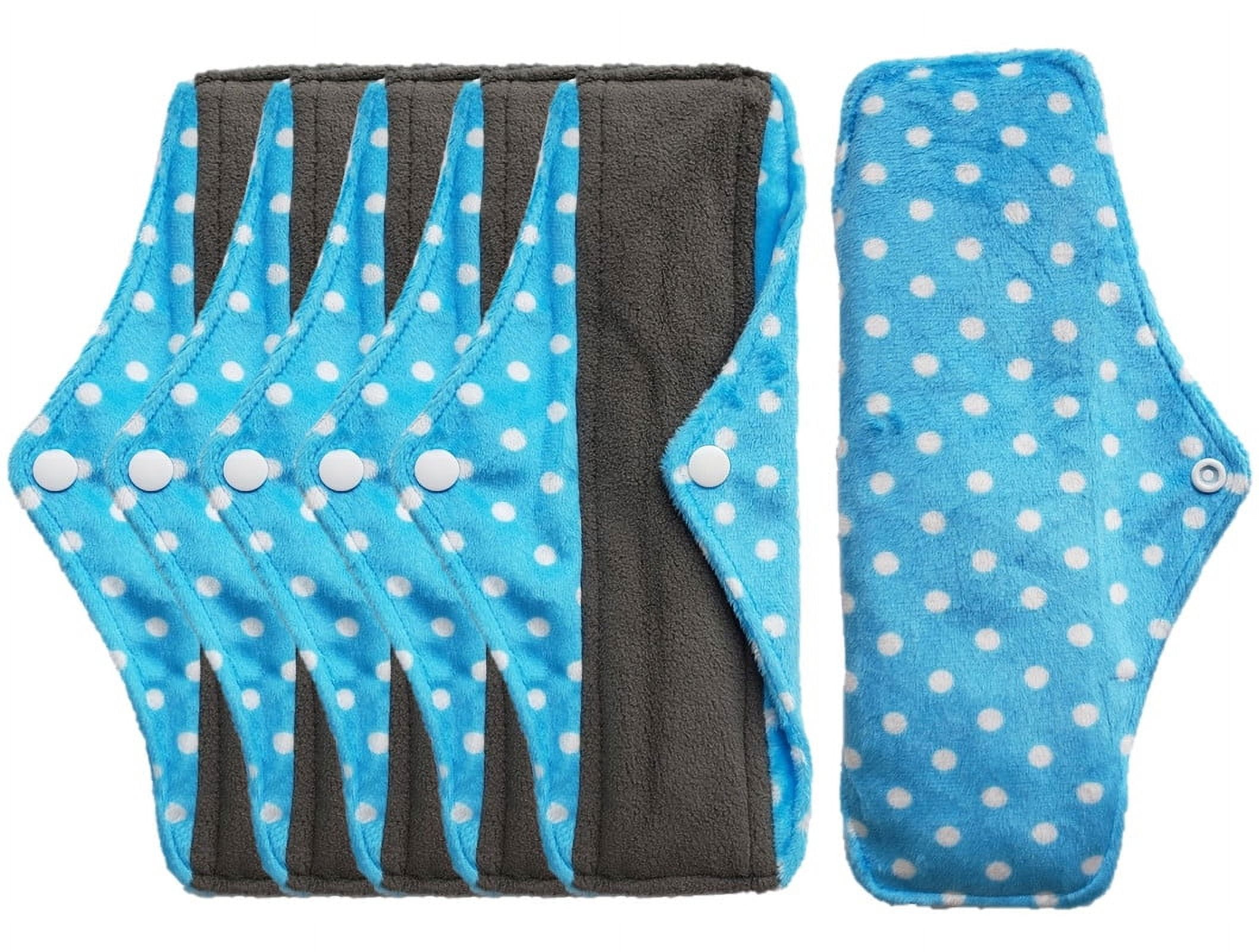 Aslana 6-Pack Women Cloth Menstrual Sanitary Pads with Wings. Reusable ...