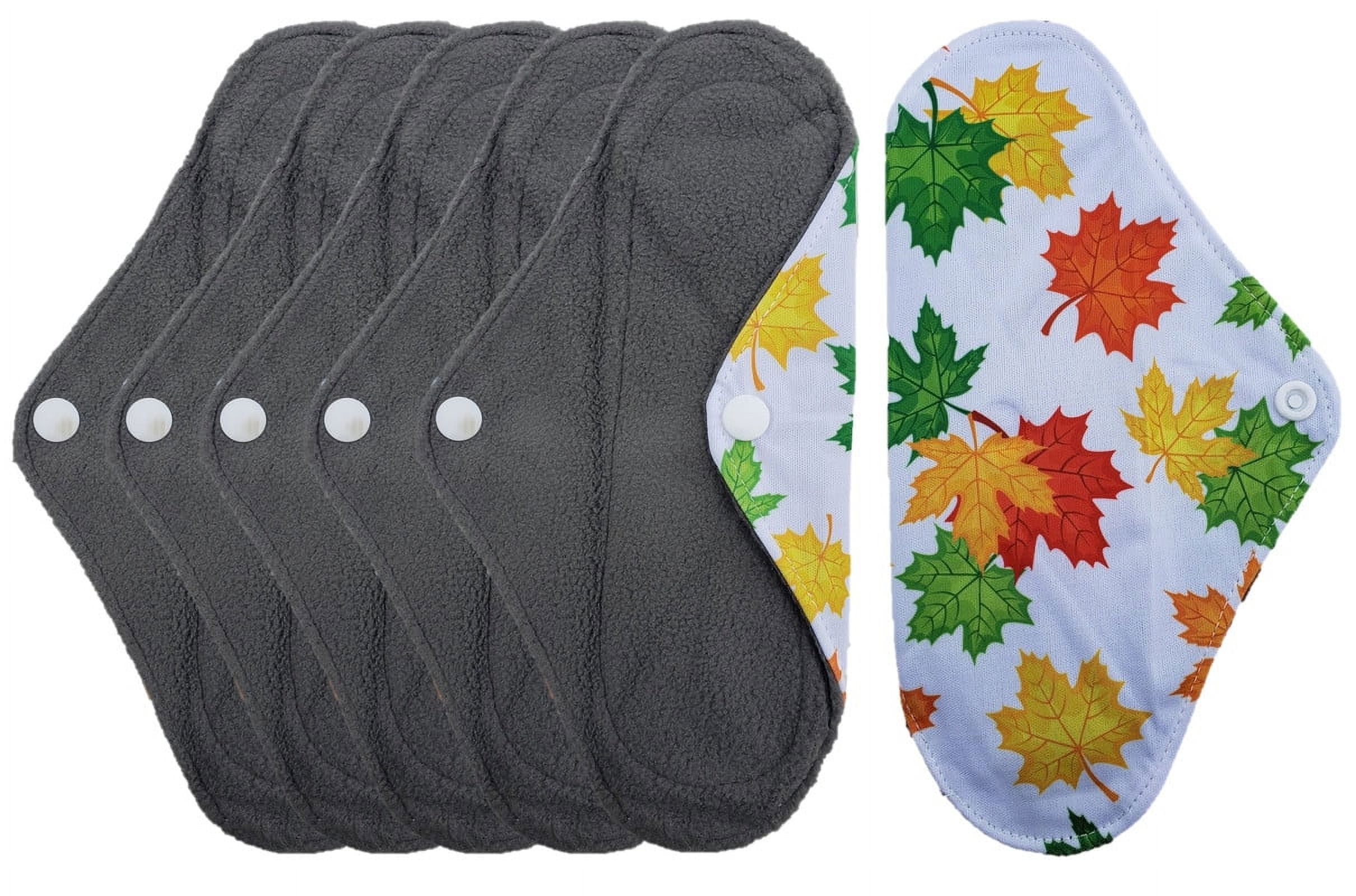 Aslana 6-Pack Women Cloth Menstrual Sanitary Pads with Wings. Reusable ...