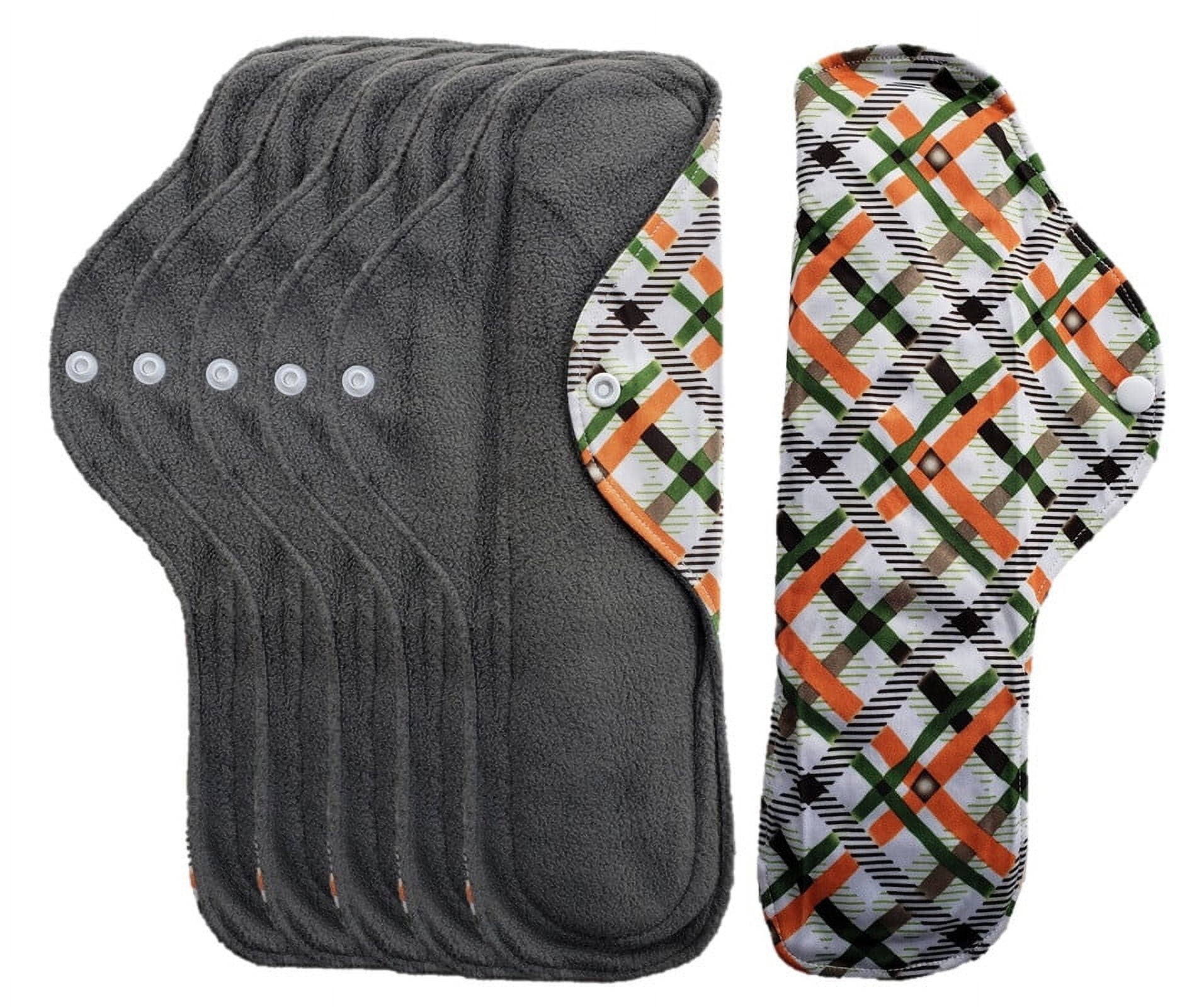 Aslana 6-Pack Women Cloth Menstrual Sanitary Pads with Wings. Reusable ...