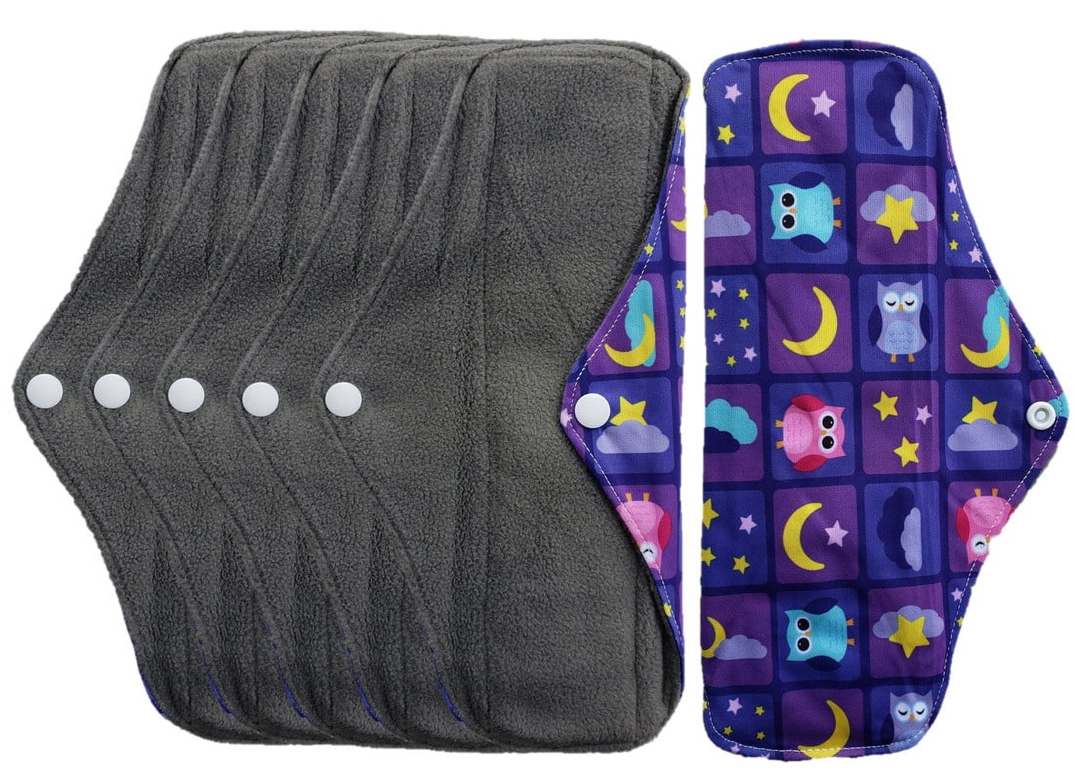 Aslana 6-Pack Women Cloth Menstrual Sanitary Pads with Wings. Reusable ...