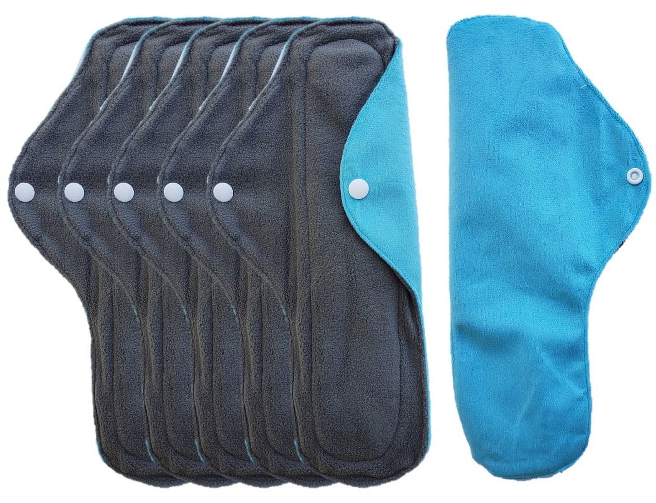 Aslana 6-Pack Women Cloth Menstrual Sanitary Pads with Wings. Reusable ...