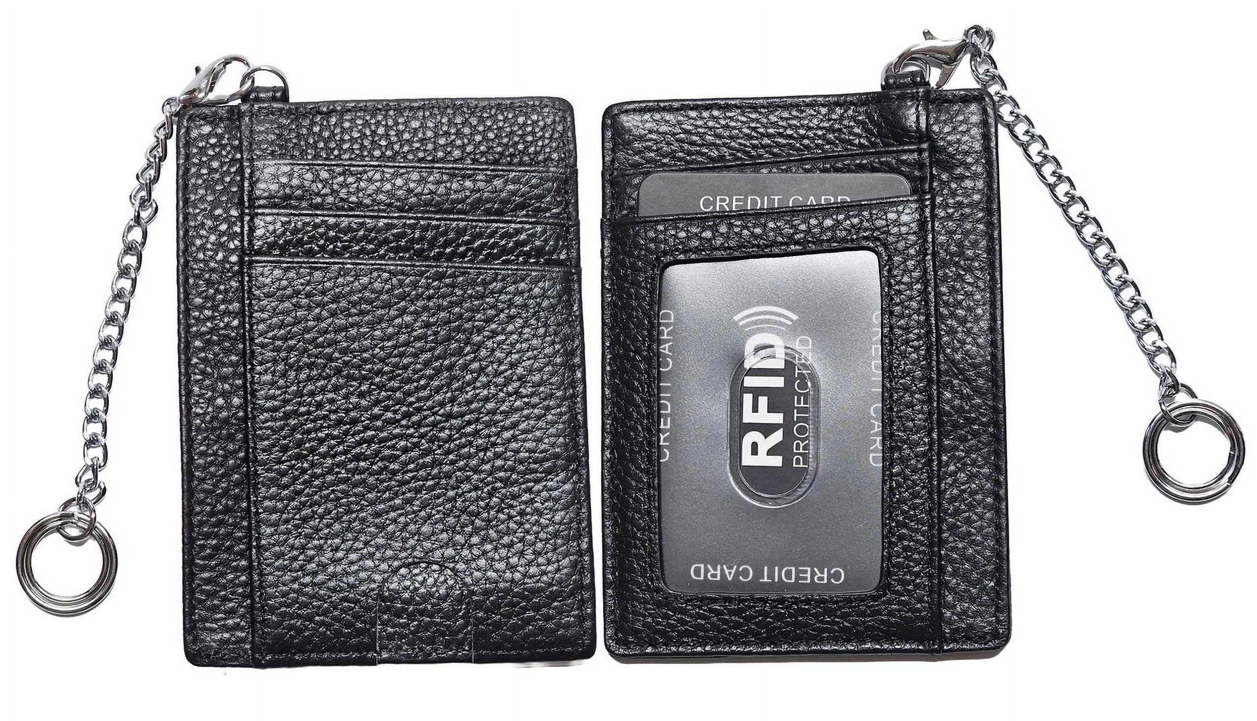 Aslana Genuine Leather Slim Minimalist Front Pocket Wallets with Metal ...