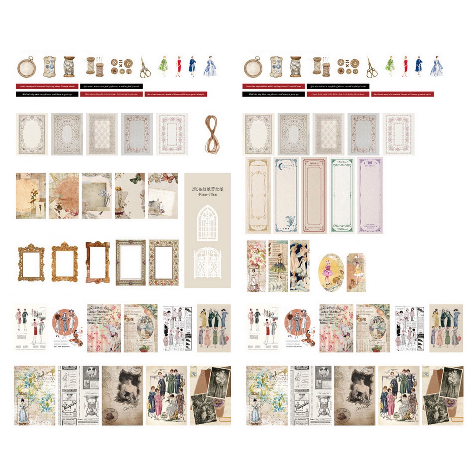 Aslersai 85Pcs Hand Account Sticker Set Retro Frame Rich in Content ...